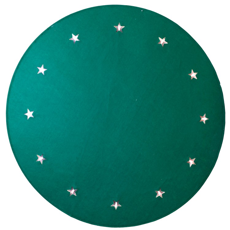 Round Mat with LED Lighting - Felt mat grey, red and green | SmartaSaker
