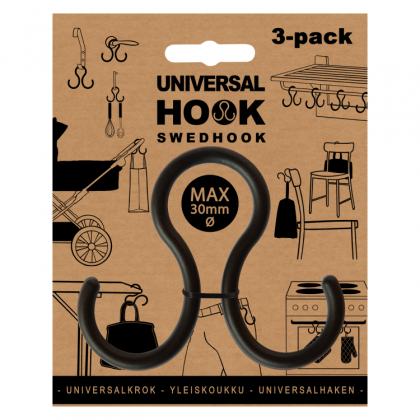 Swedhook Universal Hook 3-pack, Black