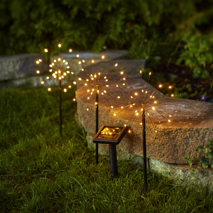 Solar powered fireworks, triple solar fireworks