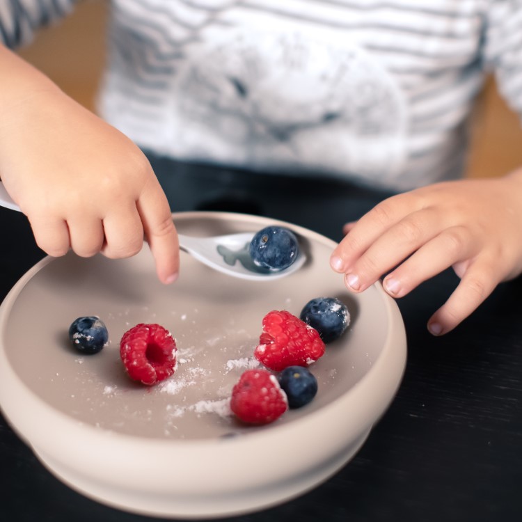 Children's plate with high rim - 2pcs children's plates in silicone ...