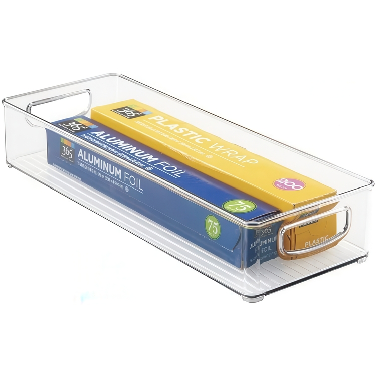 Storage box with handle, KITCHEN BINZ, 15,2 x 41 x H7,6 cm, Transparent