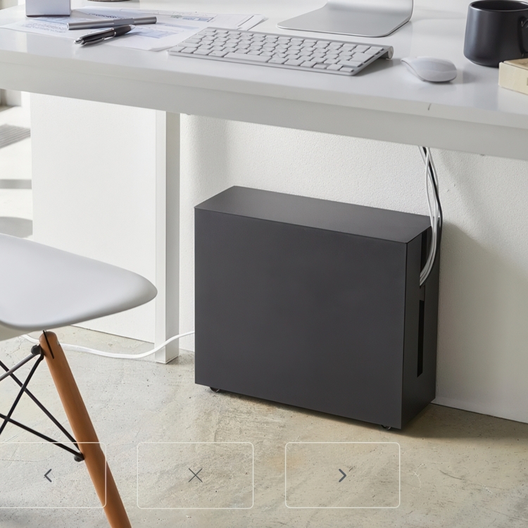 Cable organizer with Casters, TOWER LARGE CABLE BOX, Yamazaki