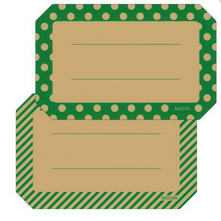 Self-adhesive labels, Set of 12, MIDORI MESSAGE STICKERS, 8,5 x 5 cm ...