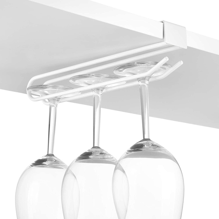 Under Cupboard Cup / Glass Hanger, COLGADOR PARA TAZAS, Metal, White