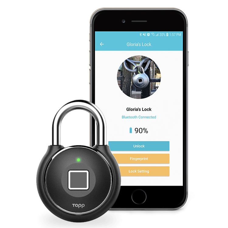 Finger-print padlock, Tapplock One+