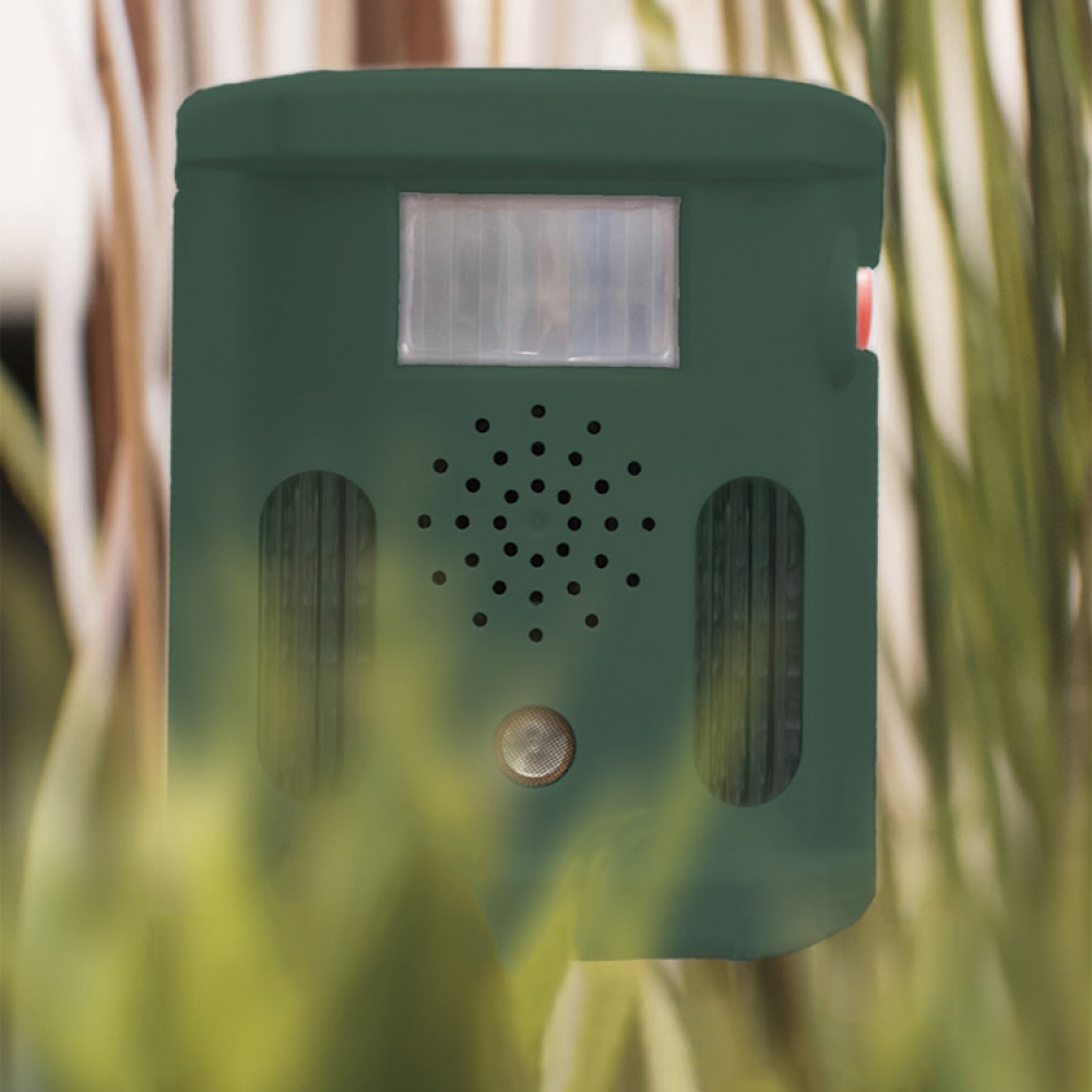 Solar powered anti-bird device with movement sensor