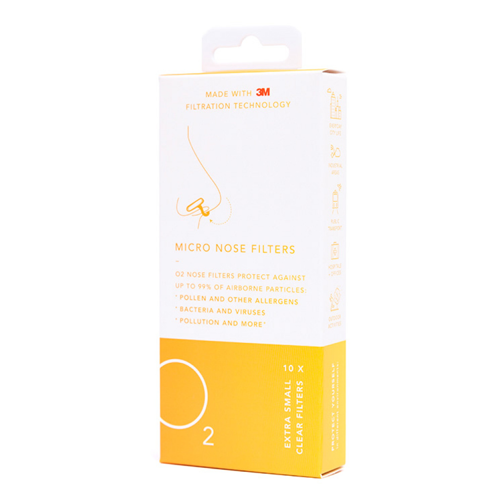 O2 Nose filters that keep out pollen, pollution, dust and bacteria