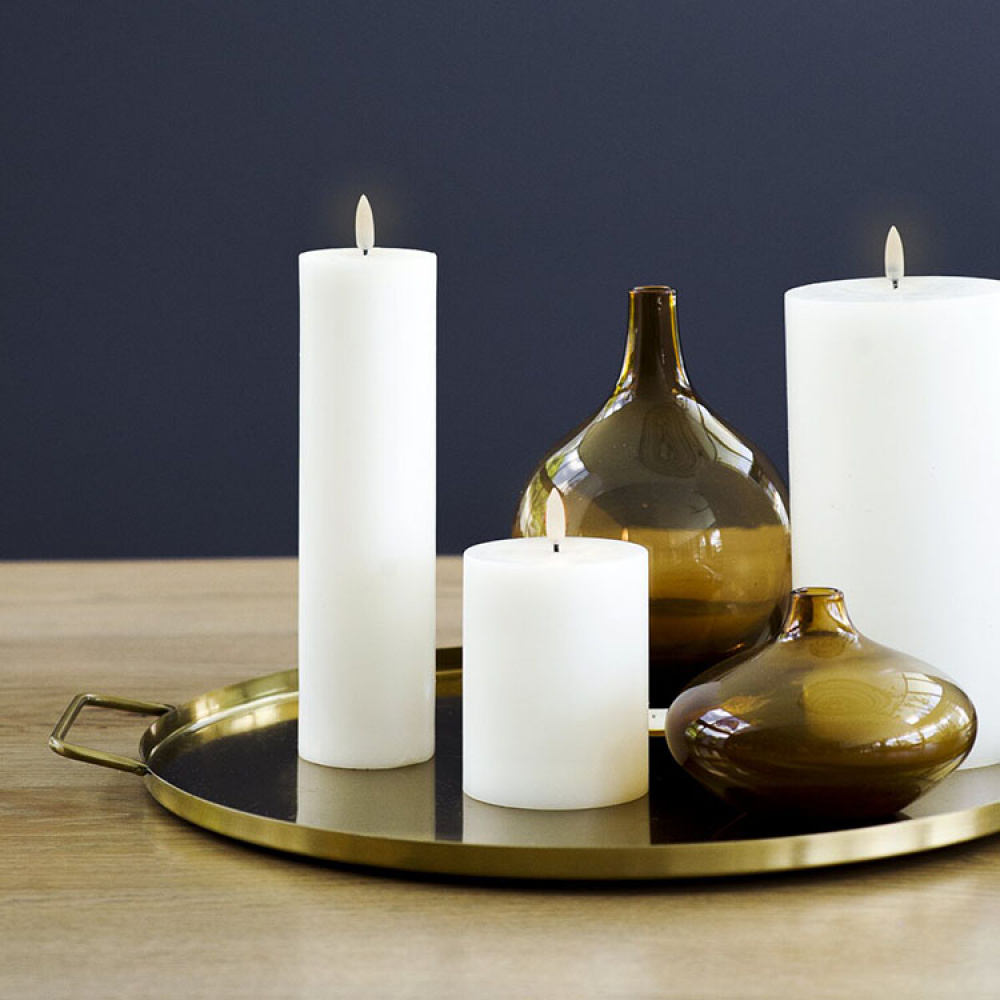 Premium LED Block Candles, Cream white Ø 5,8x18 cm