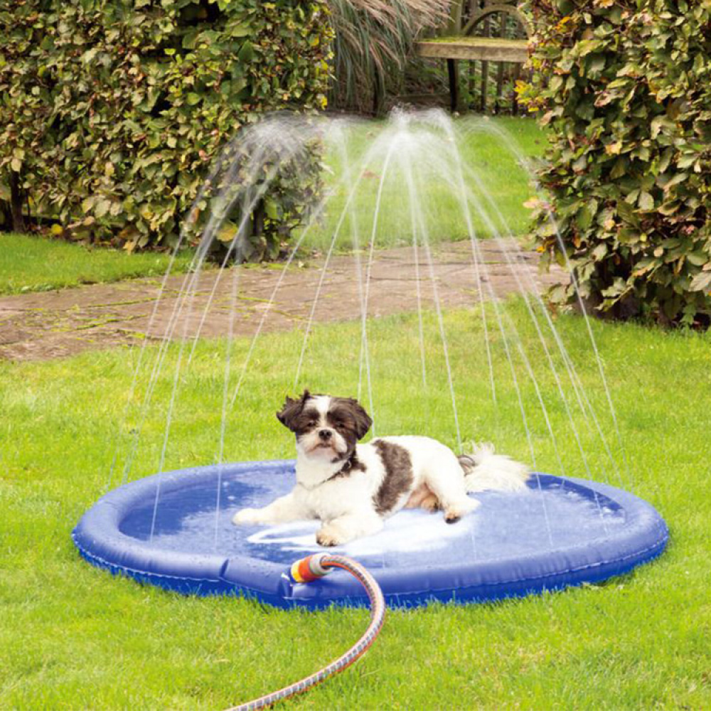 Dog Sprinkler Mat - Blue water mat Ø 100 cm | SmartaSaker