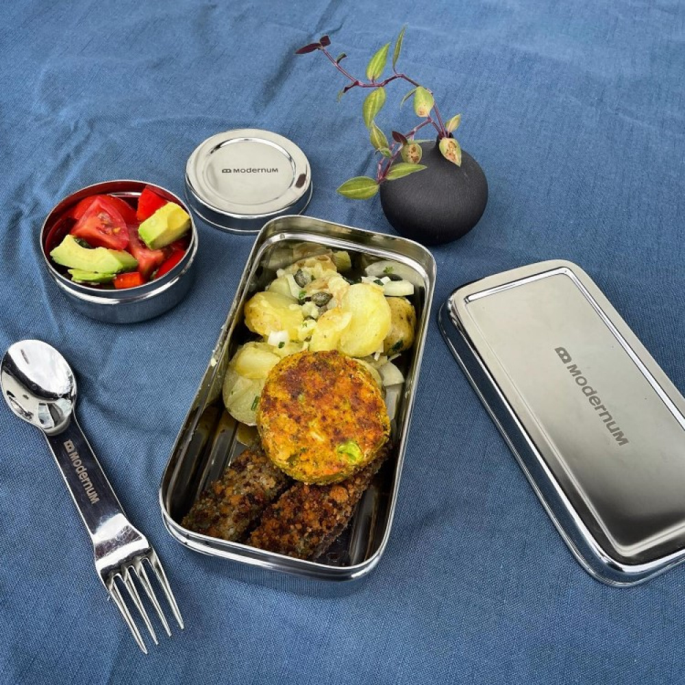 Lunch box kit in stainless steel - Modernum lunch box | SmartaSaker