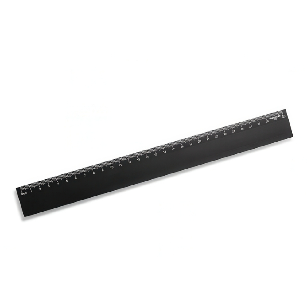 Ruler, Aluminium, 30 cm, DESKSTORE SIZE, Black